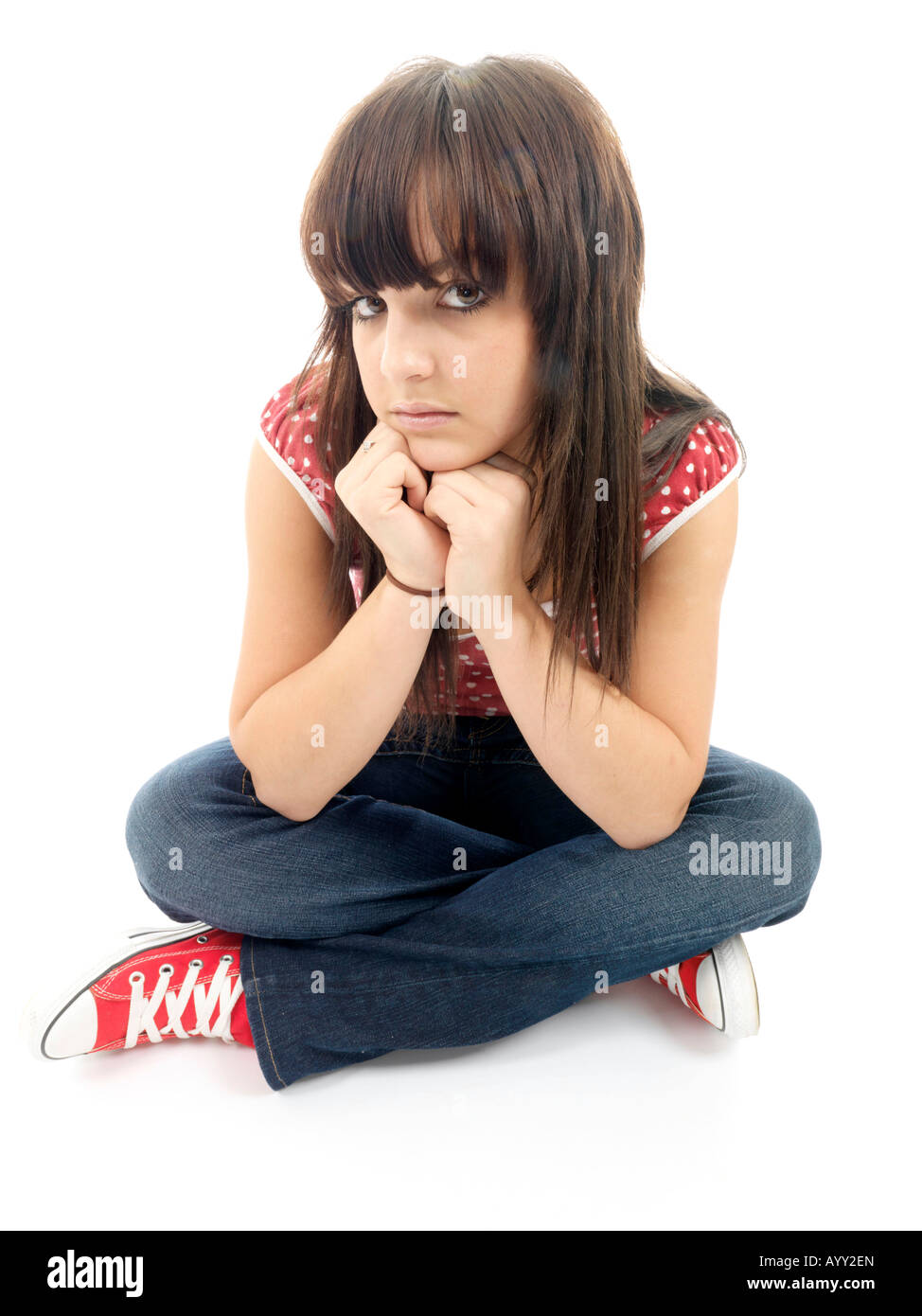 Worried Teenage Girl Model Released Stock Photo - Alamy