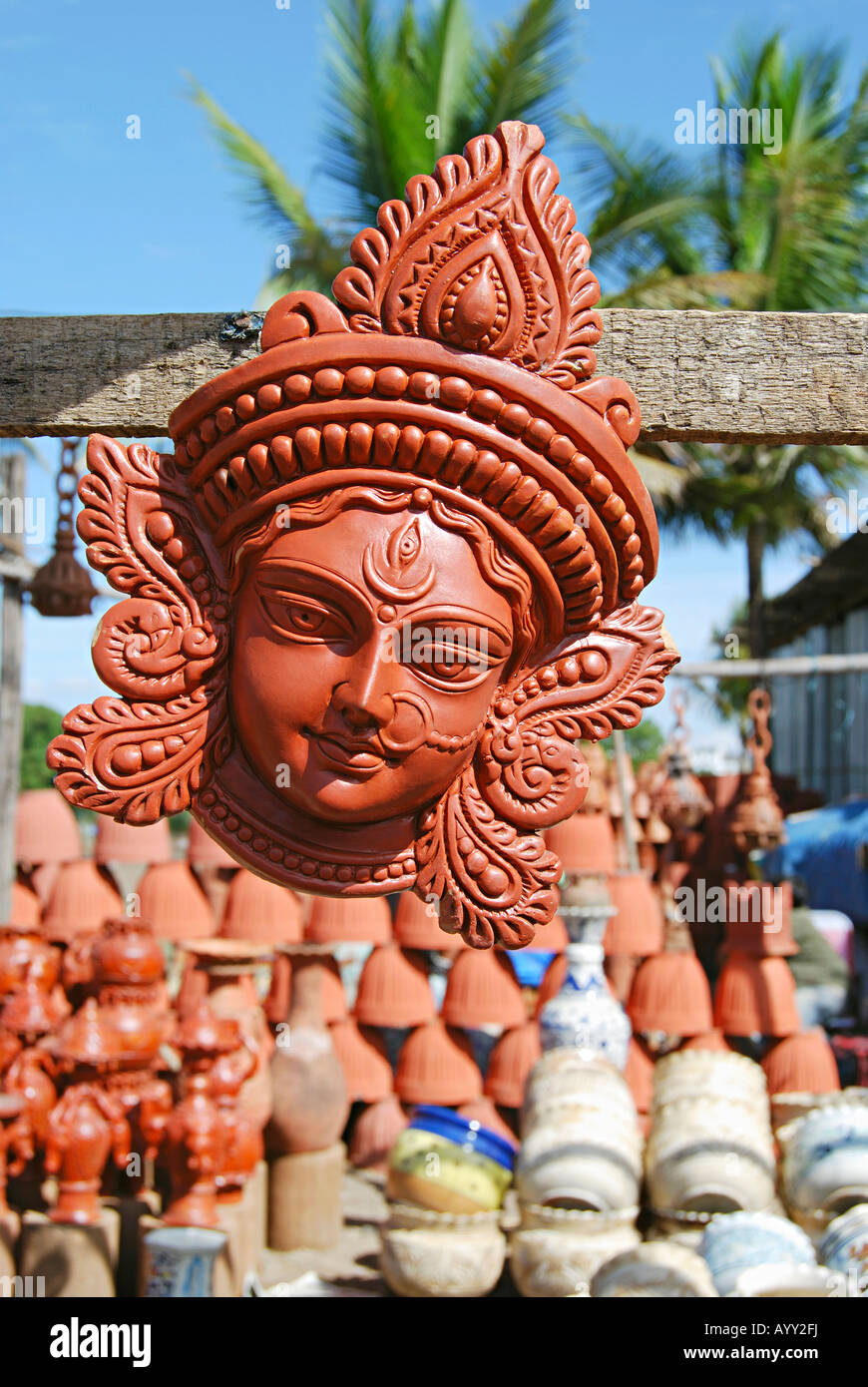 Teracotta work of goddess Durga Stock Photo - Alamy