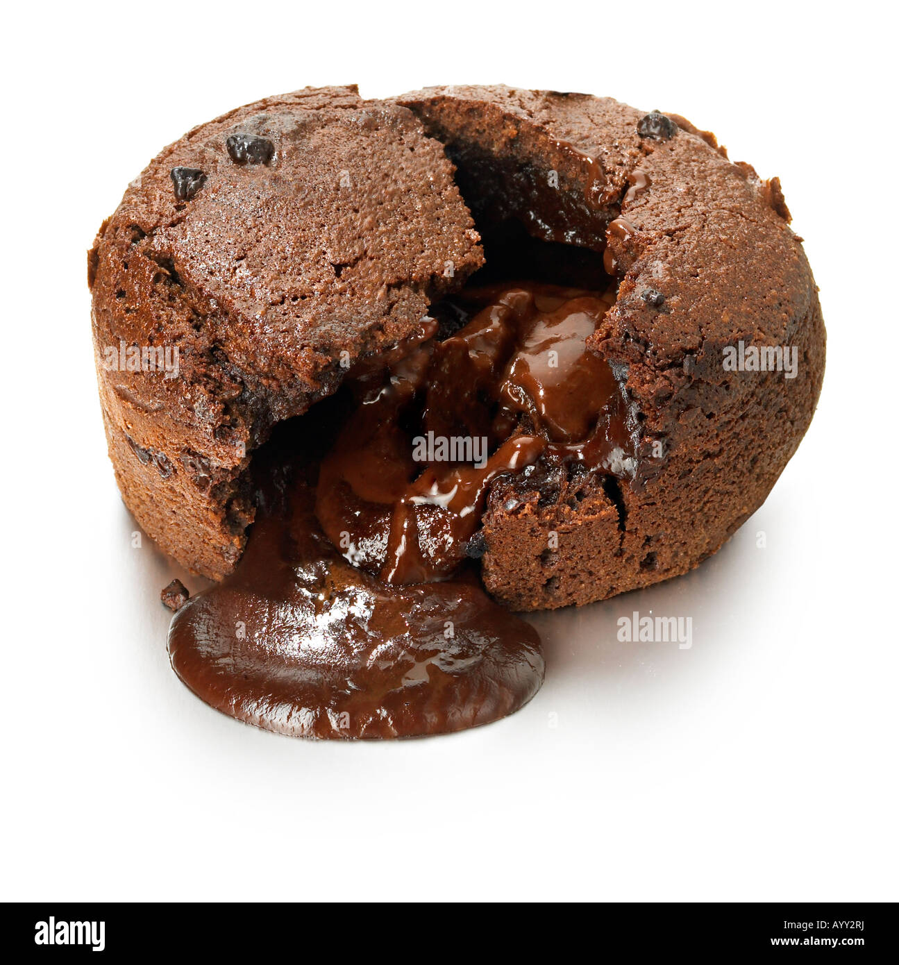 chocolate sponge pudding hot runny centre Stock Photo - Alamy