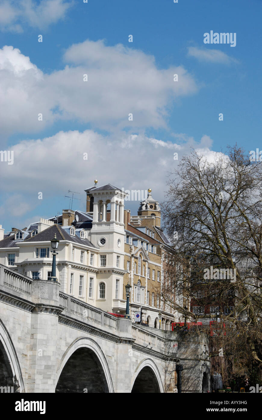 Richmond Upon Thames showing the bridge and riverside buildings London ...