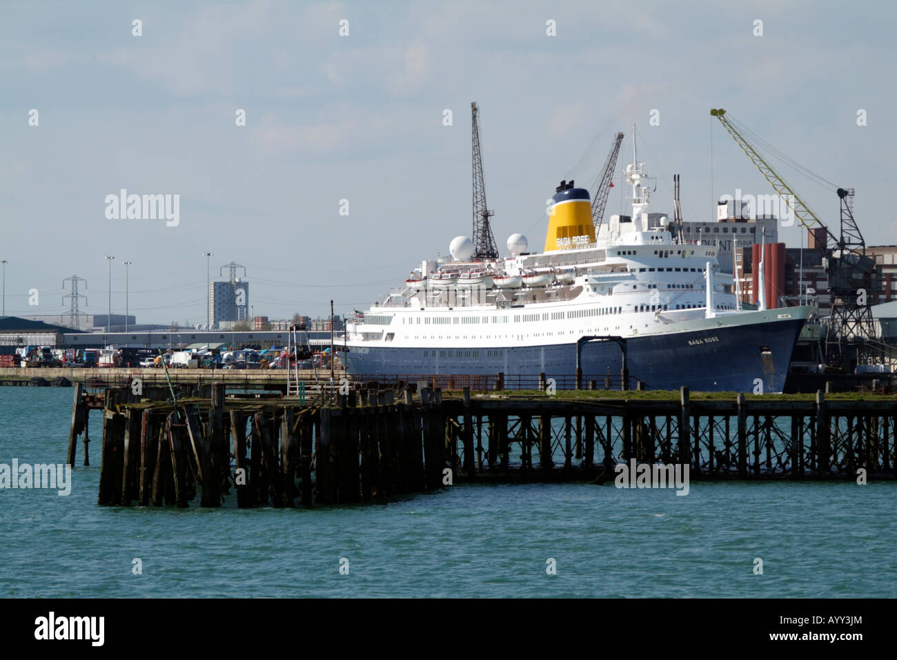 Saga Rose Cruise Ship Port of Southampton England viewed here across ...