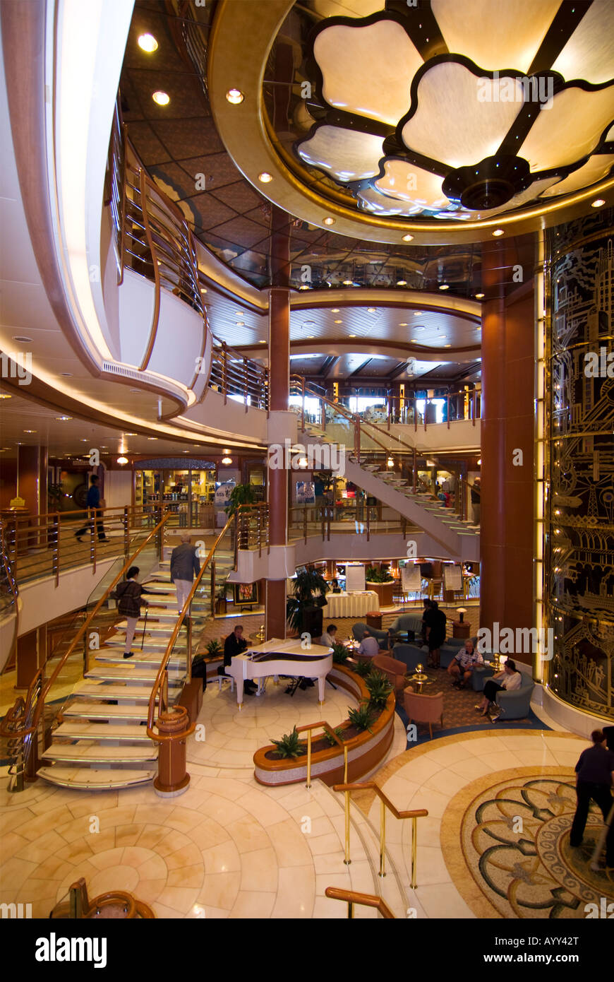 The atrium on board a cruise ship Stock Photo - Alamy