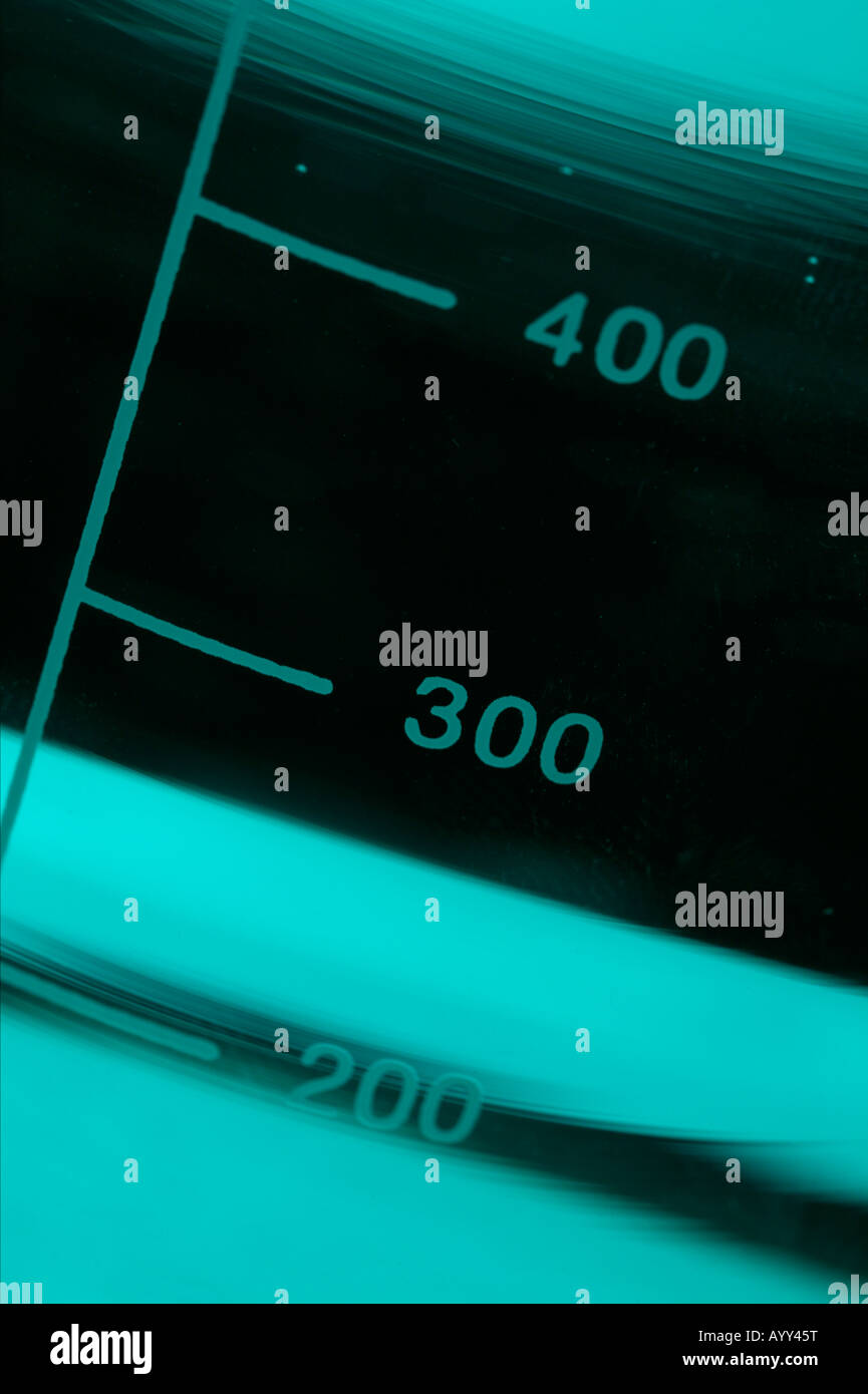 Beaker with a measuring scale Stock Photo - Alamy