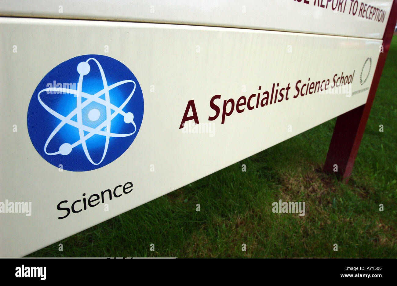 A Specialist Science School sign Stock Photo - Alamy