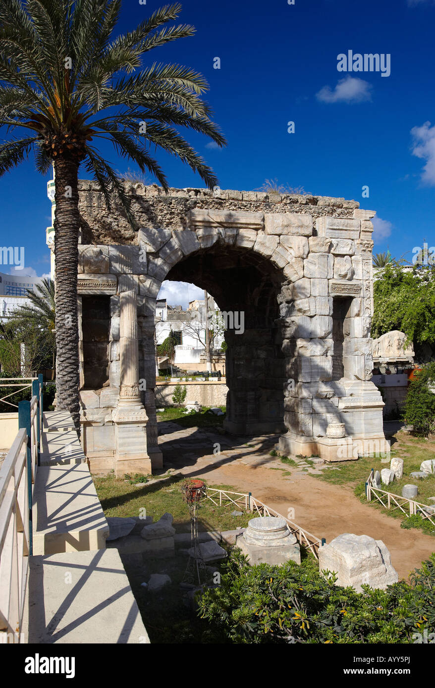 Triumphal Arch of Marcus Aurelius, Tripoli, Libya, North Africa Stock ...