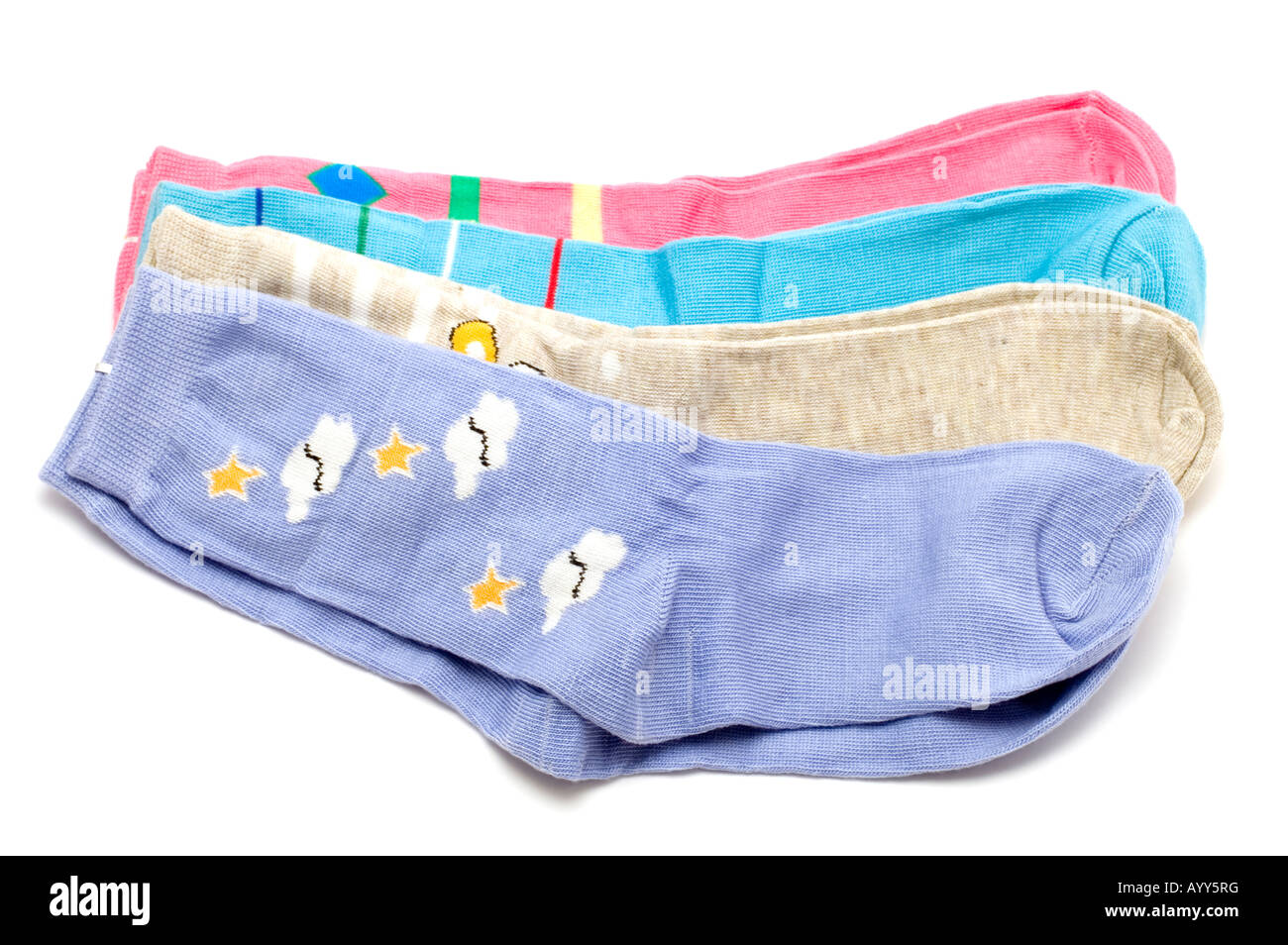 object on white clothing sock Stock Photo - Alamy