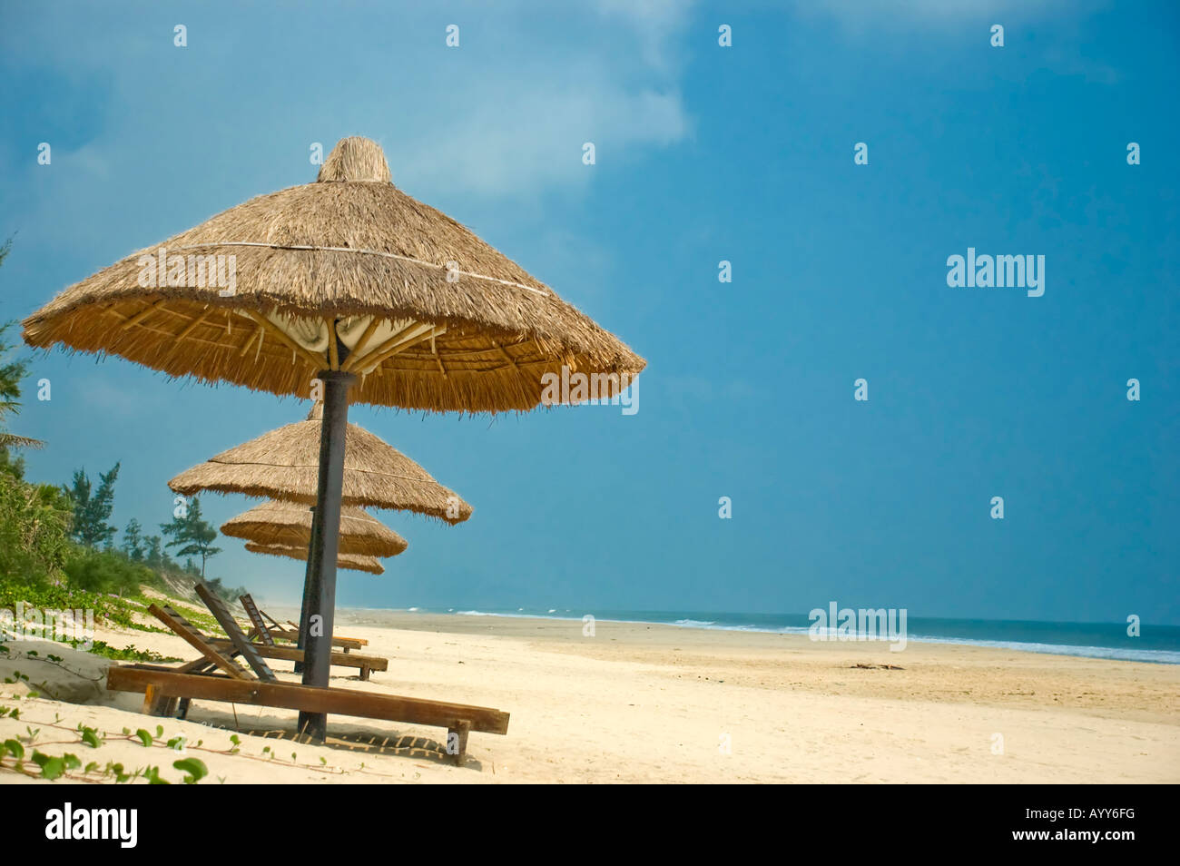 Sunny resort on the beach Stock Photo - Alamy