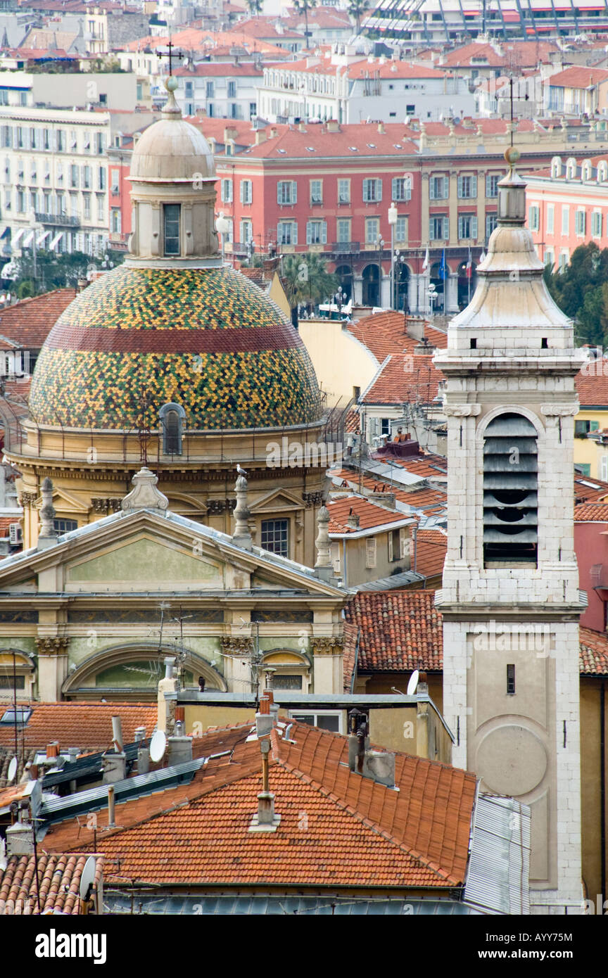 a view of Old Town of Nice from hilltop Stock Photo - Alamy