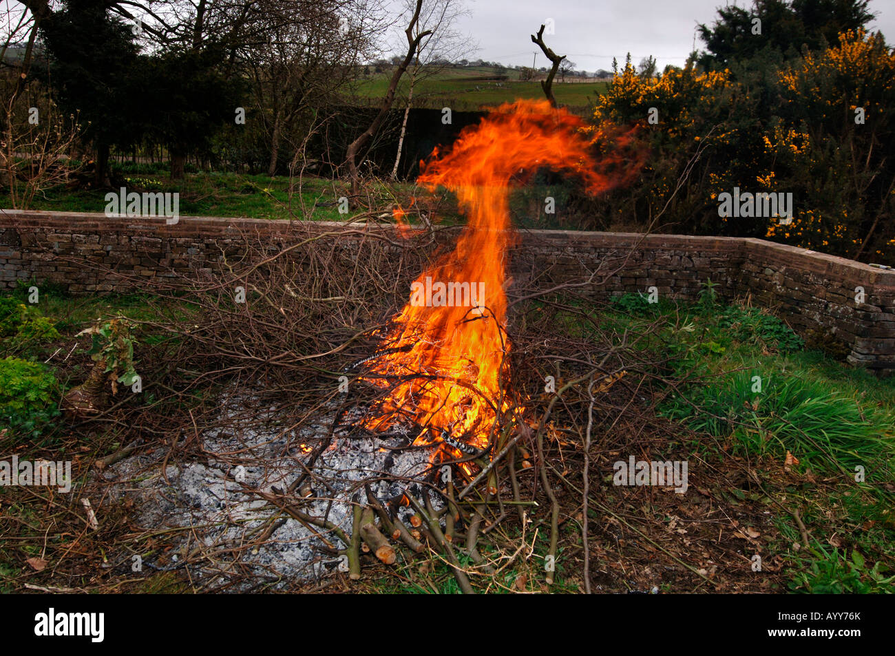 A Garden Bonfire Stock Photo - Alamy