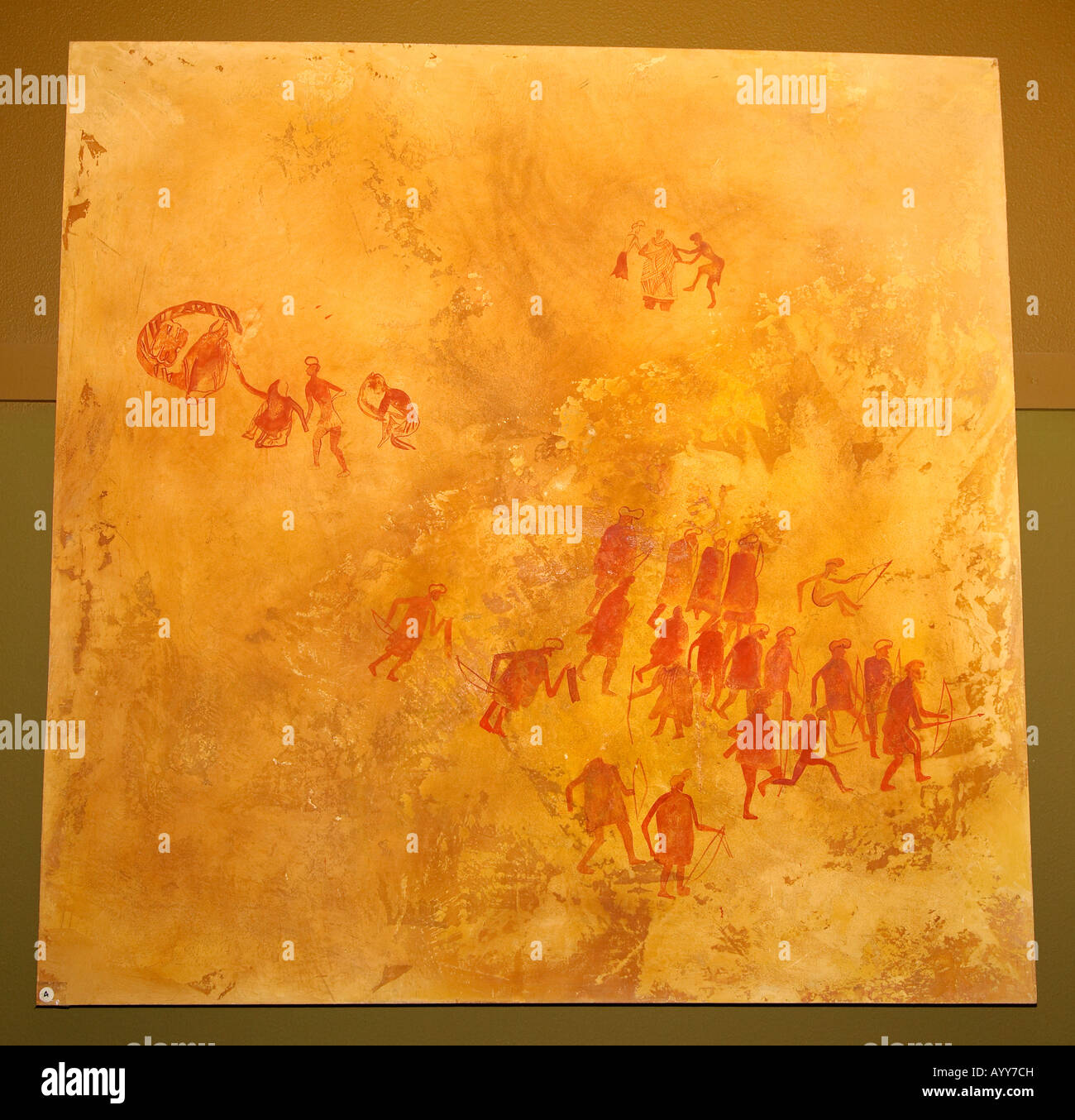 Neolithic Wall Painting at the Jamahiriya Museum, Tripoli, Libya, North ...