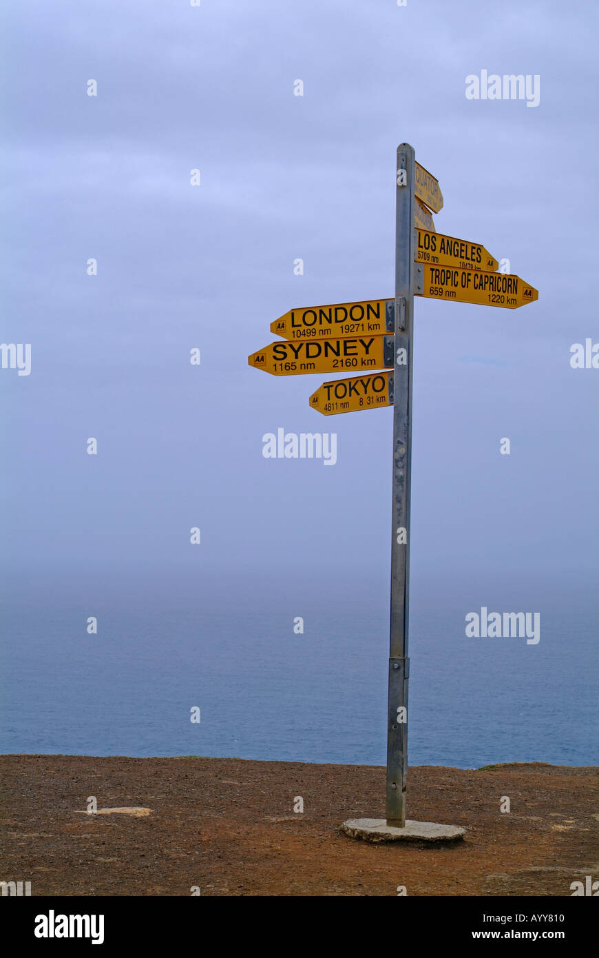 Cape Reinga Sign Stock Photo - Alamy