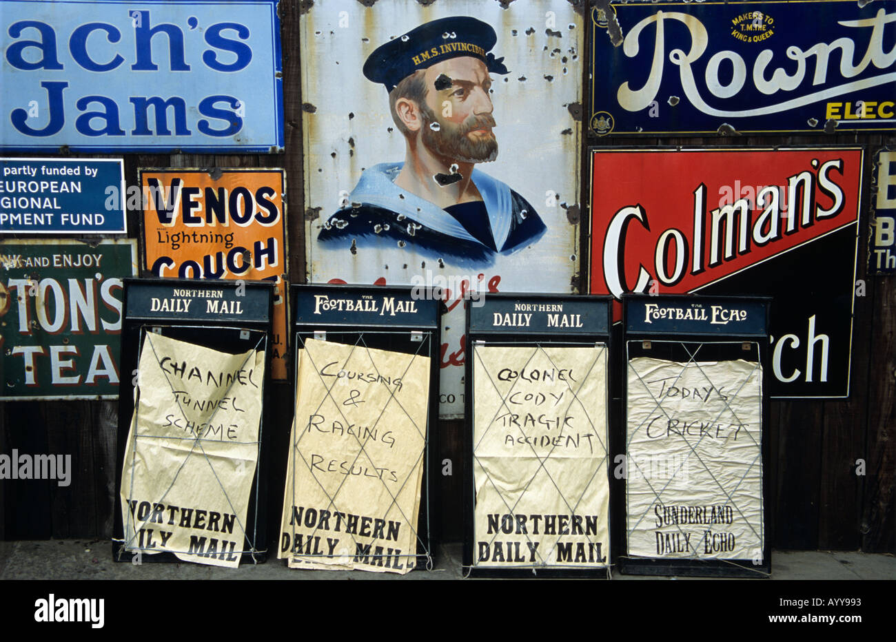 Beamish Open Air Museum advertising posters Stock Photo - Alamy