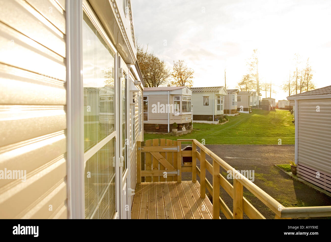 Empty caravan park in winter Stock Photo - Alamy