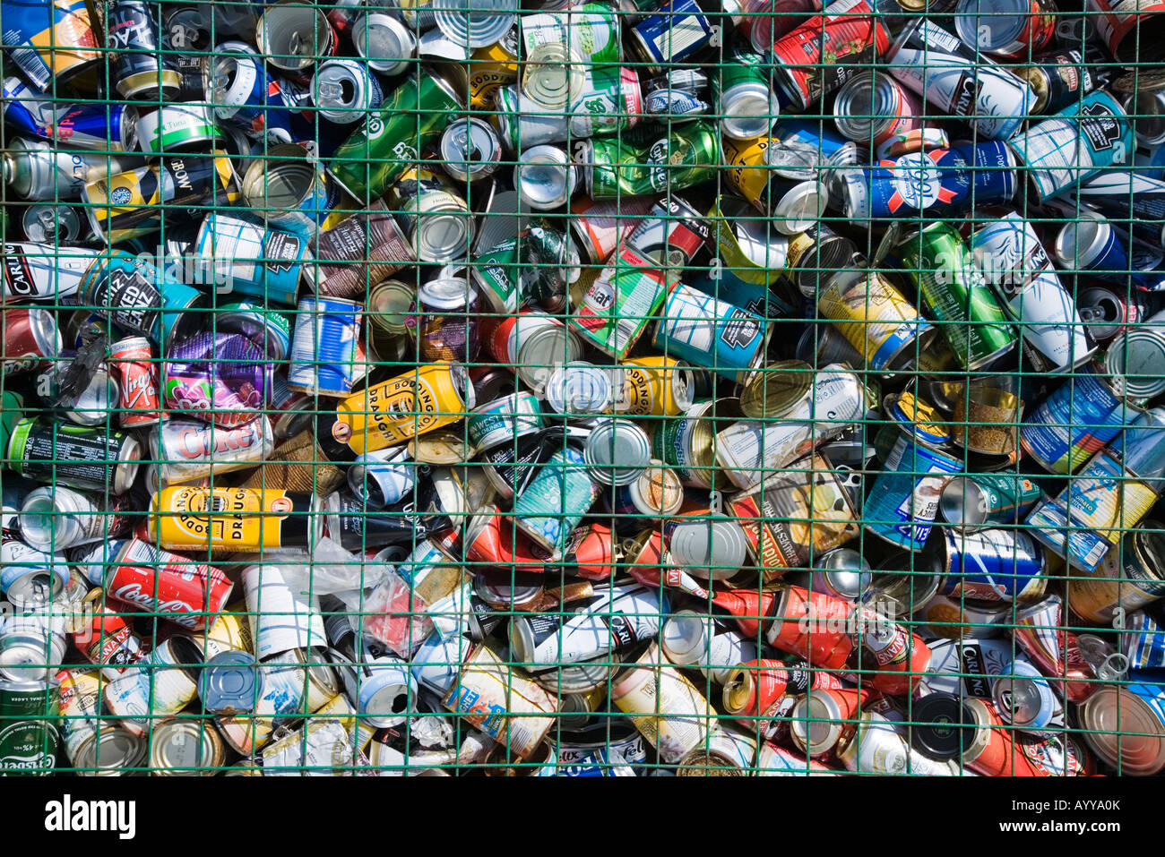 Used metal cans and tins Stock Photo - Alamy