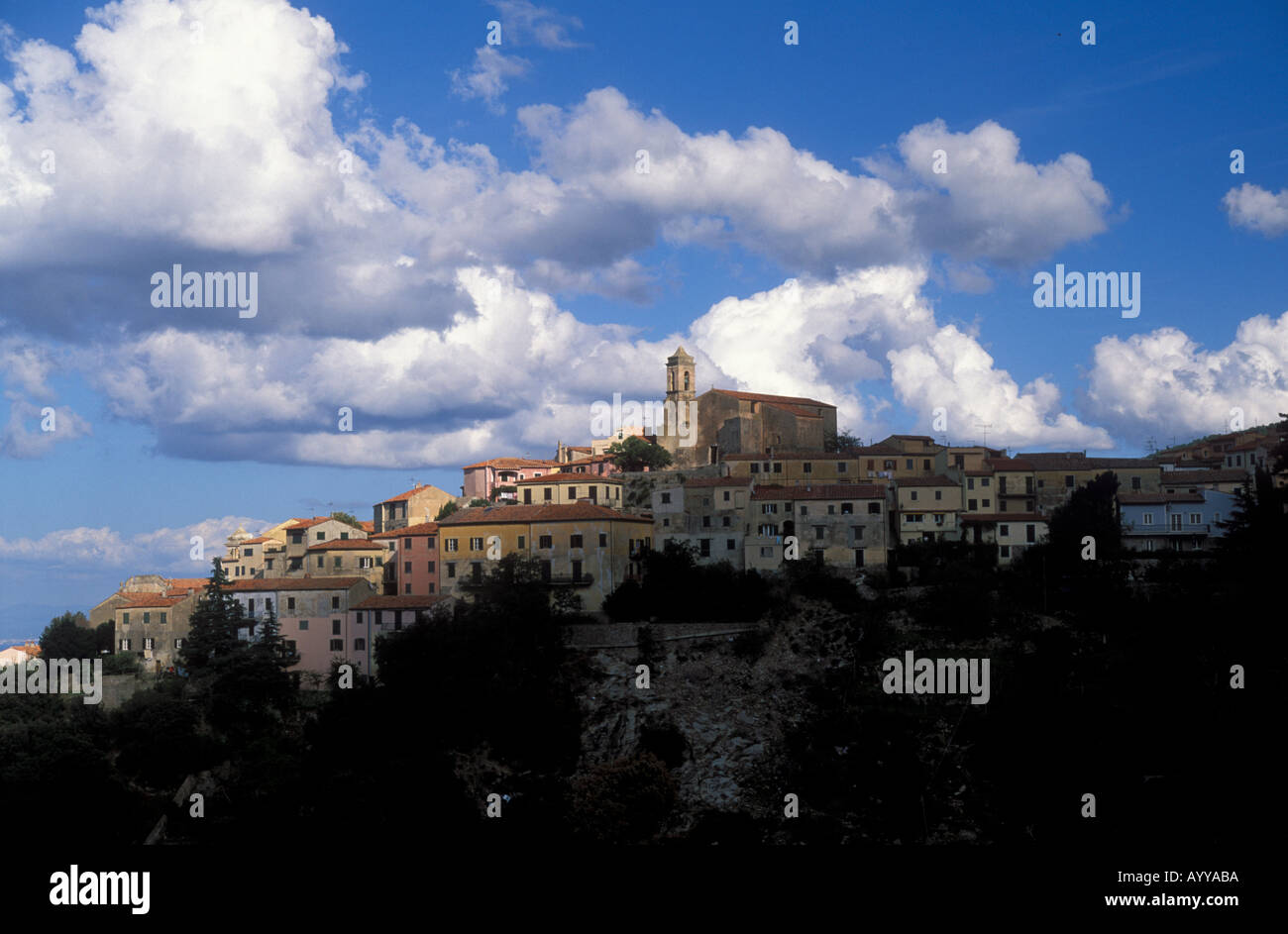 Medieval town Marciana Alta Island Elba Italy Stock Photo - Alamy