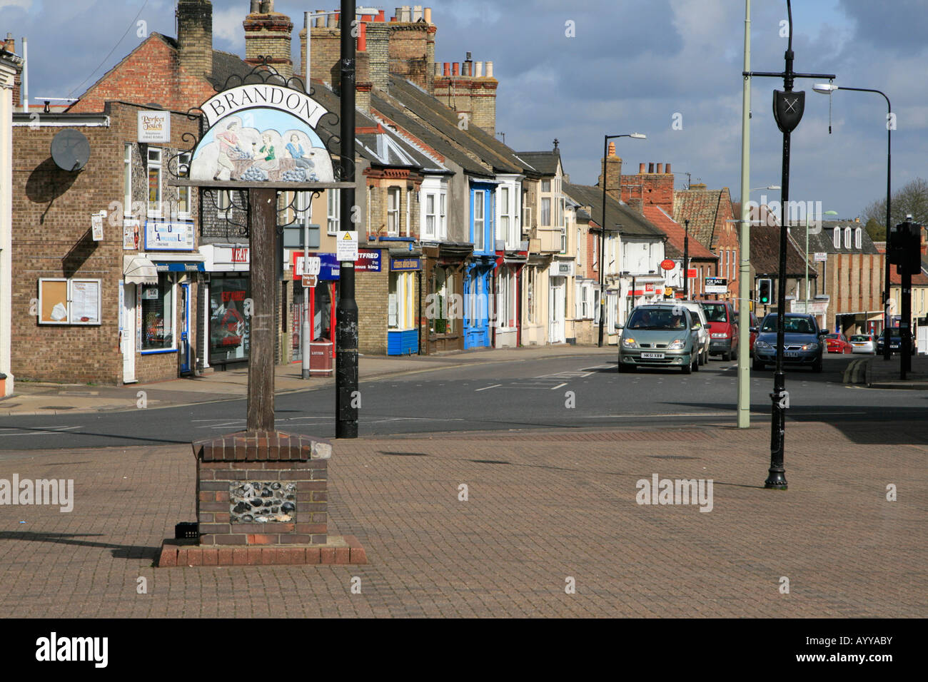 brandon town centre suffolk east anglia england uk gb Stock Photo - Alamy