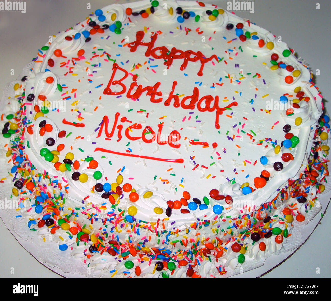 Birthday cake at a party Stock Photo - Alamy