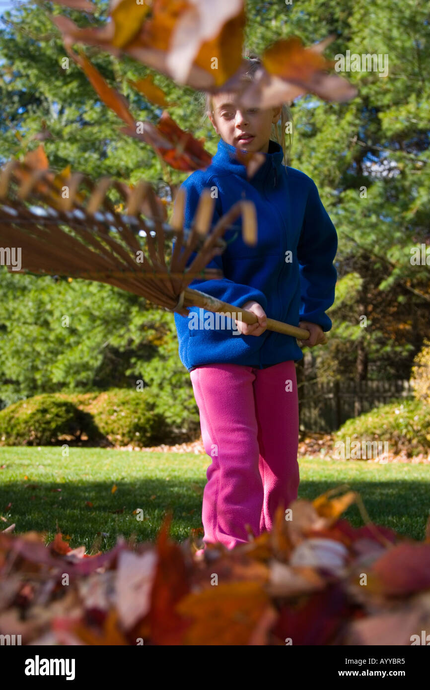Child Raking Leaves High Resolution Stock Photography and Images - Alamy