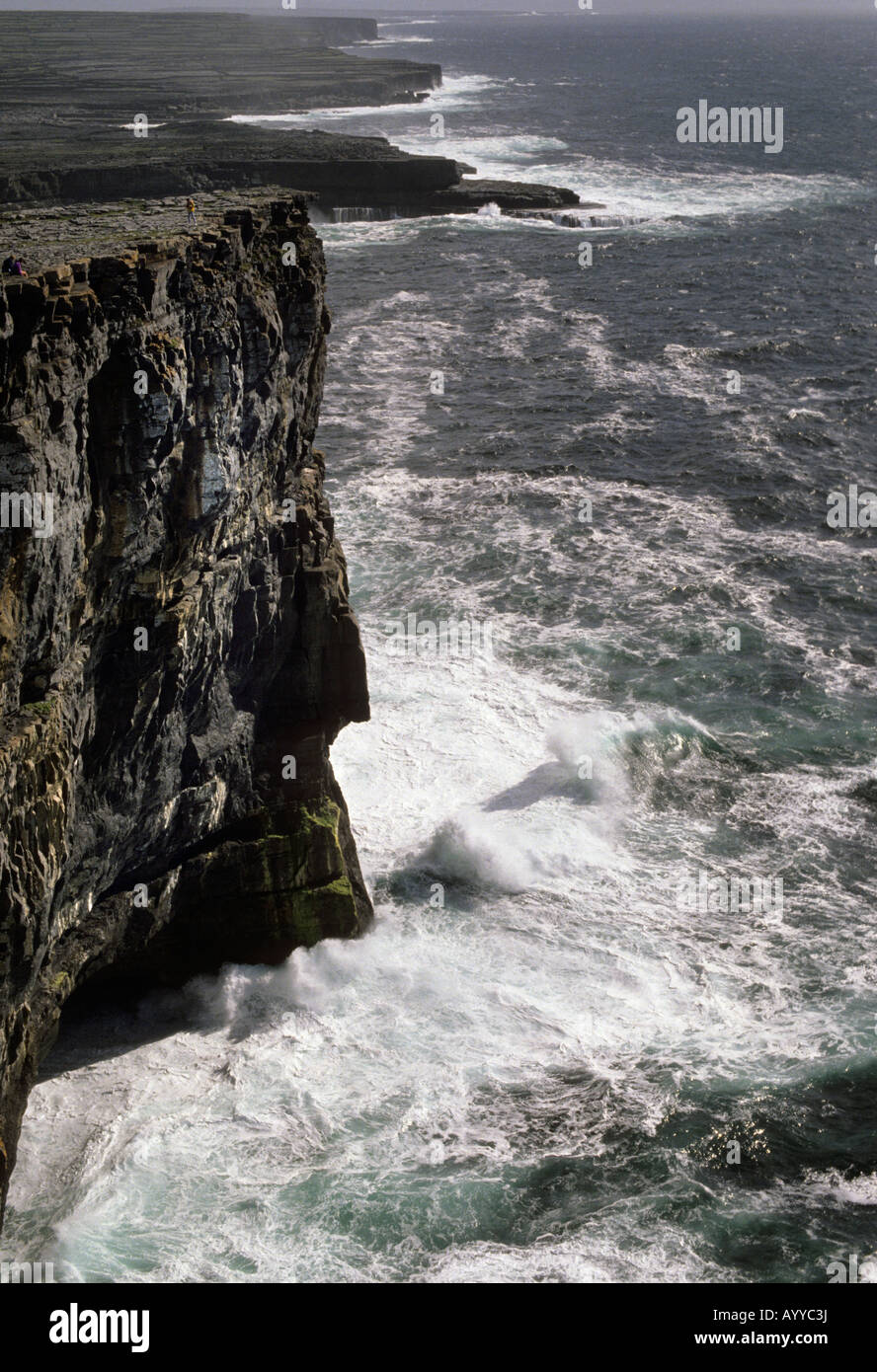 Wild cliffs, west coast of Innishmore, Aran Islands, Ireland Stock ...