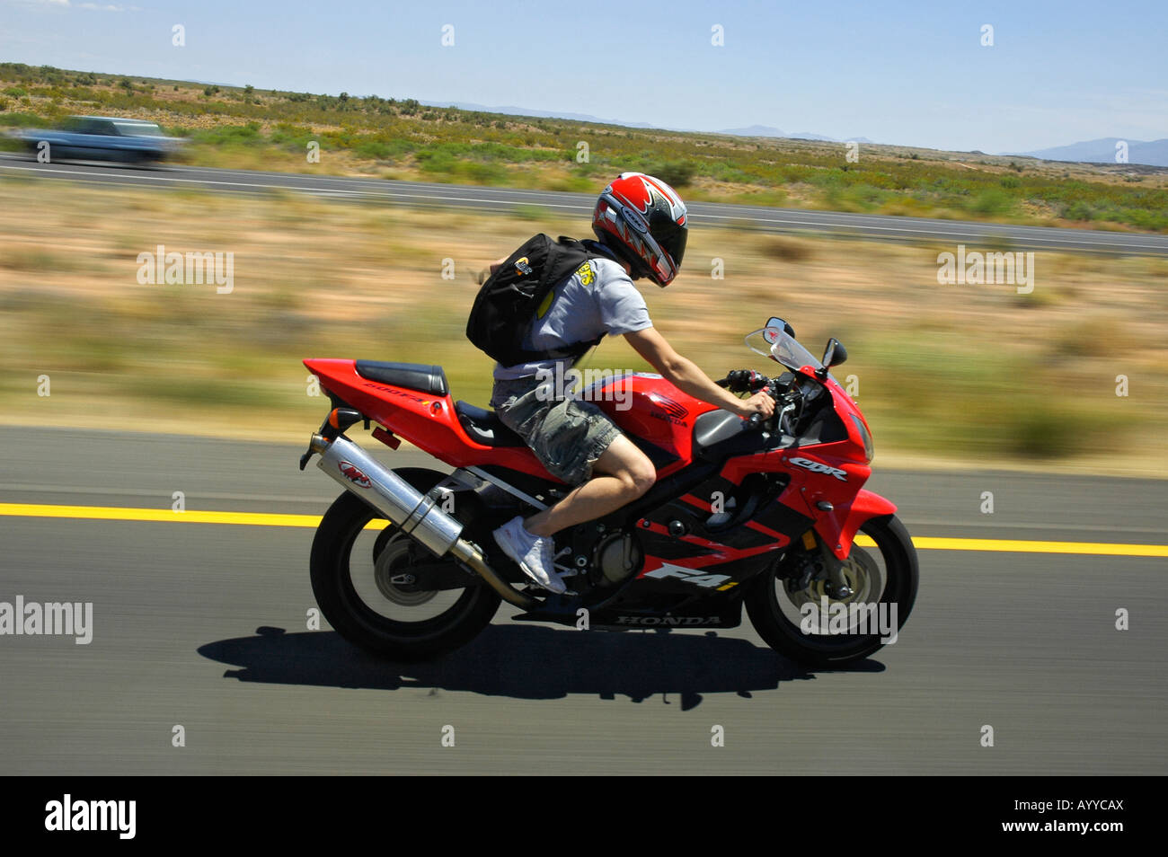 Motorcyclist on highway hi-res stock photography and images - Alamy