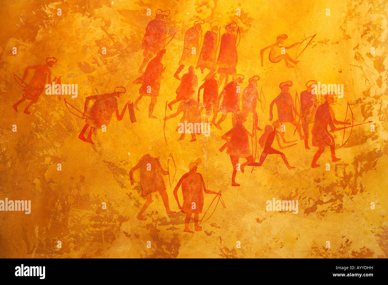 Neolithic Wall Painting at the Jamahiriya Museum, Tripoli, Libya, North ...