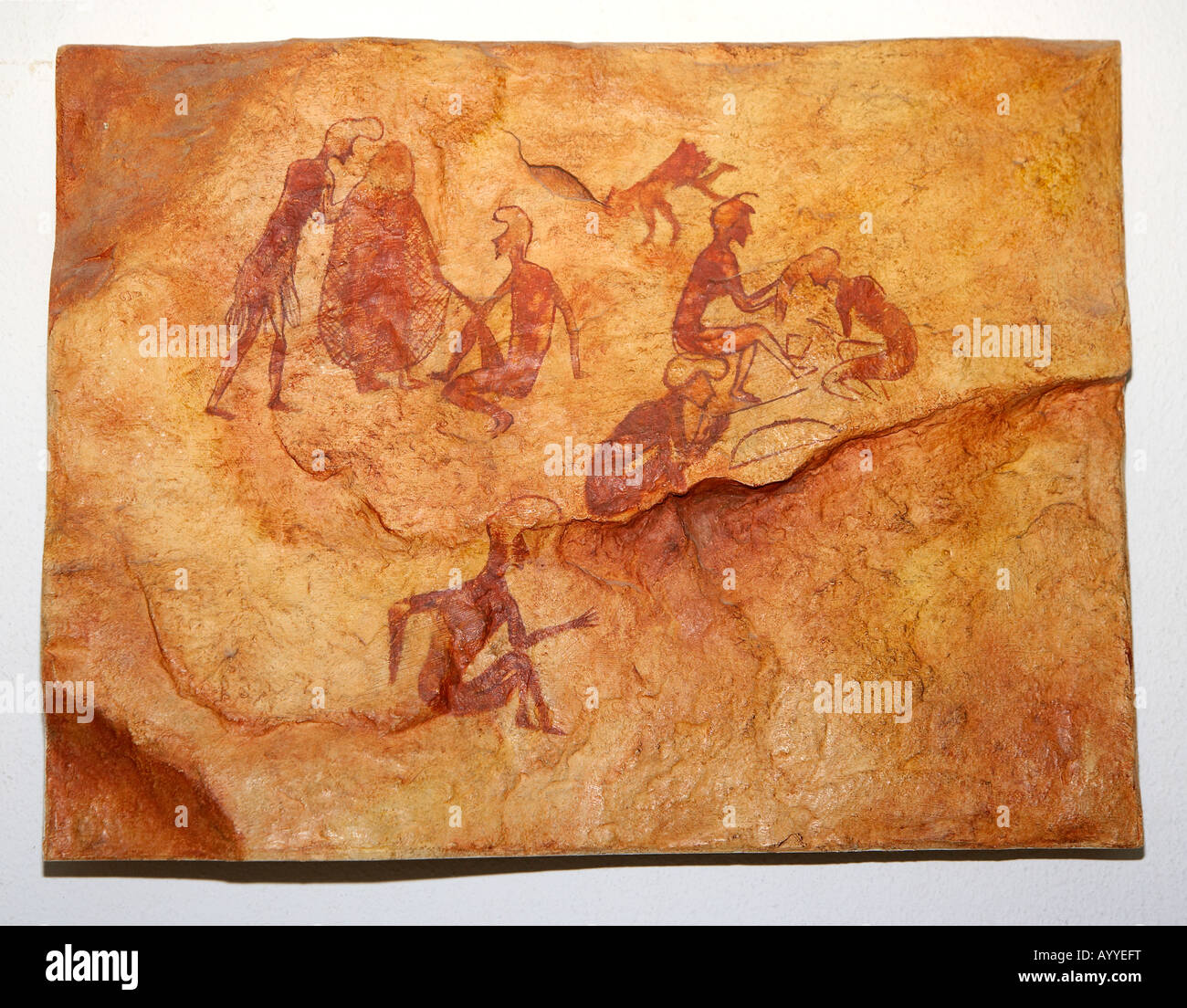 Neolithic Wall Painting at the Jamahiriya Museum, Tripoli, Libya, North ...