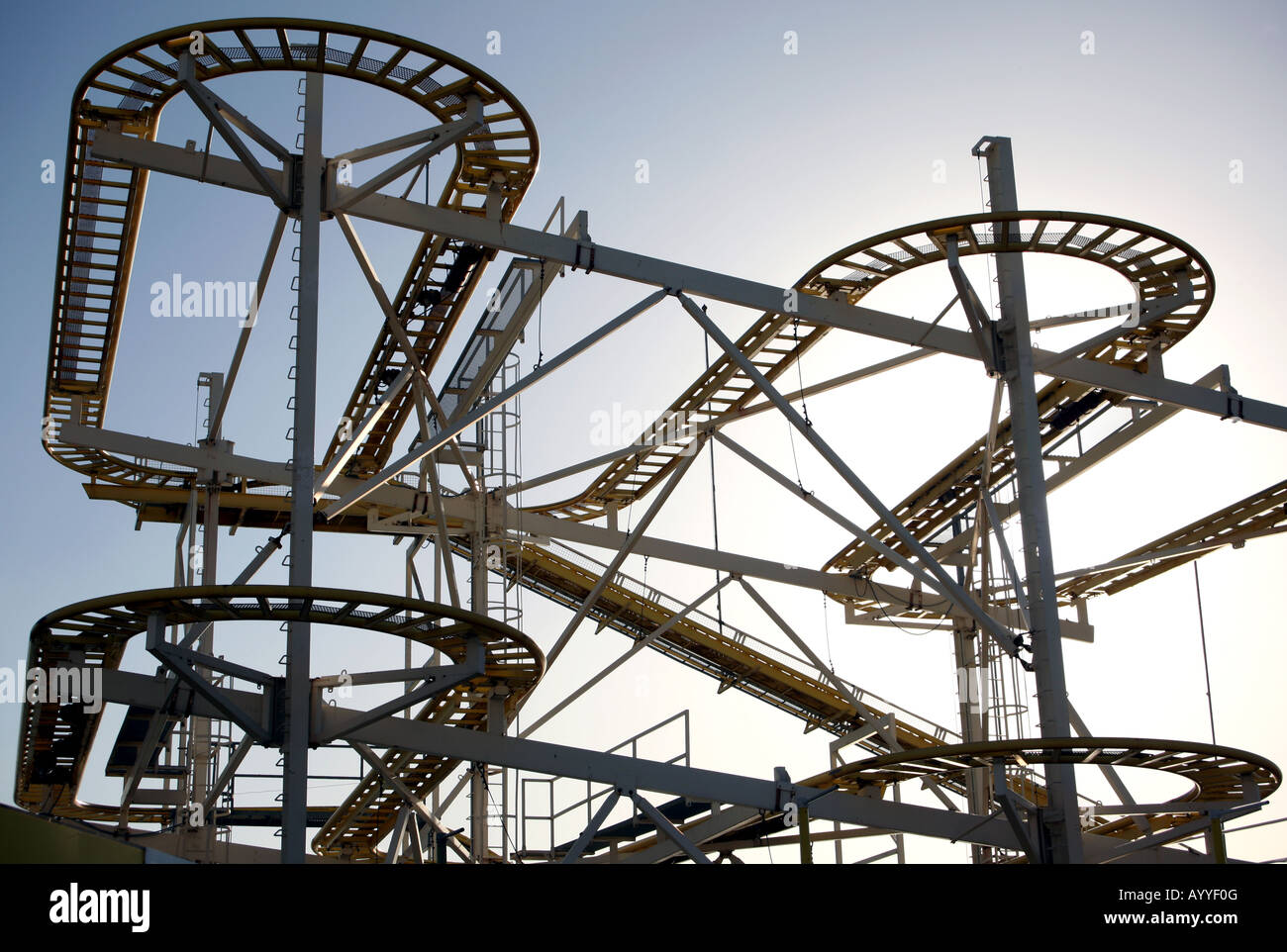 Track for fairground ride on Brighton pier England Stock Photo - Alamy