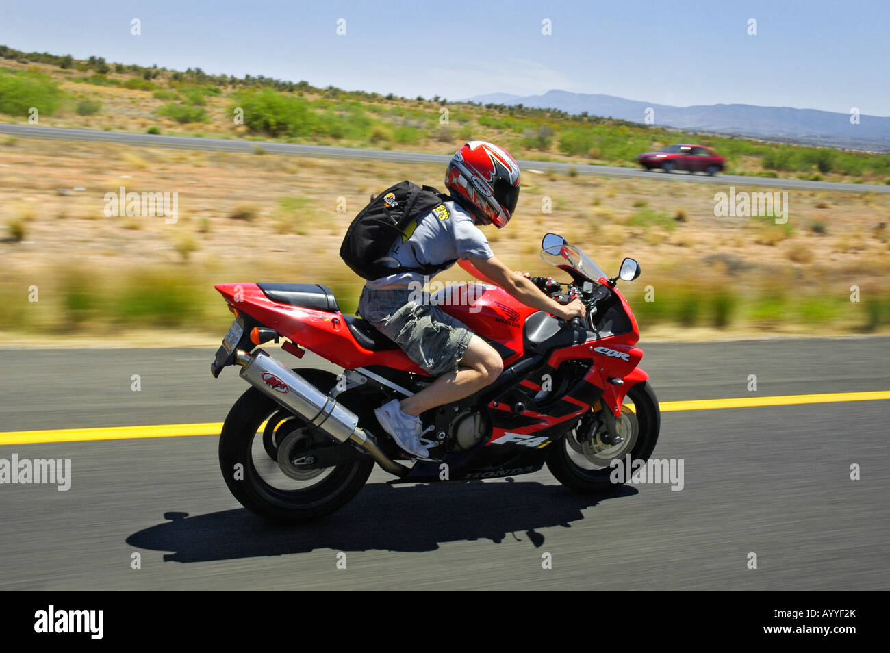 Motorcyclist on highway hi-res stock photography and images - Alamy