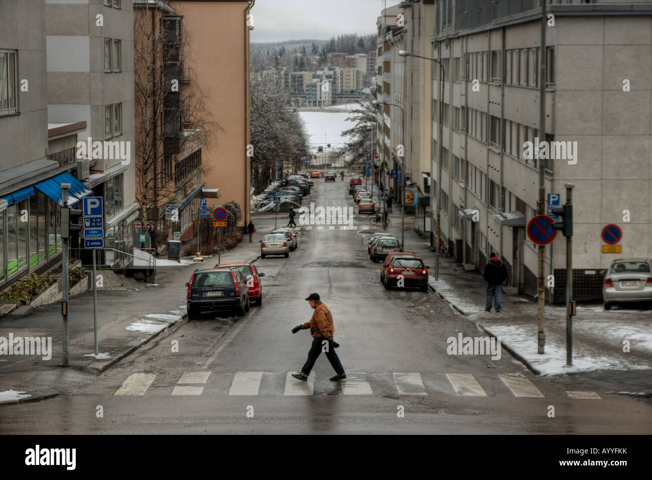 Depressing street scene from Finland Stock Photo - Alamy