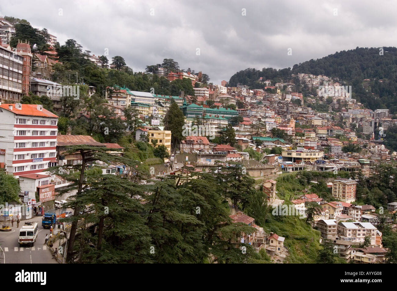 Shimla city panorama Himachal Pradesh India Stock Photo - Alamy