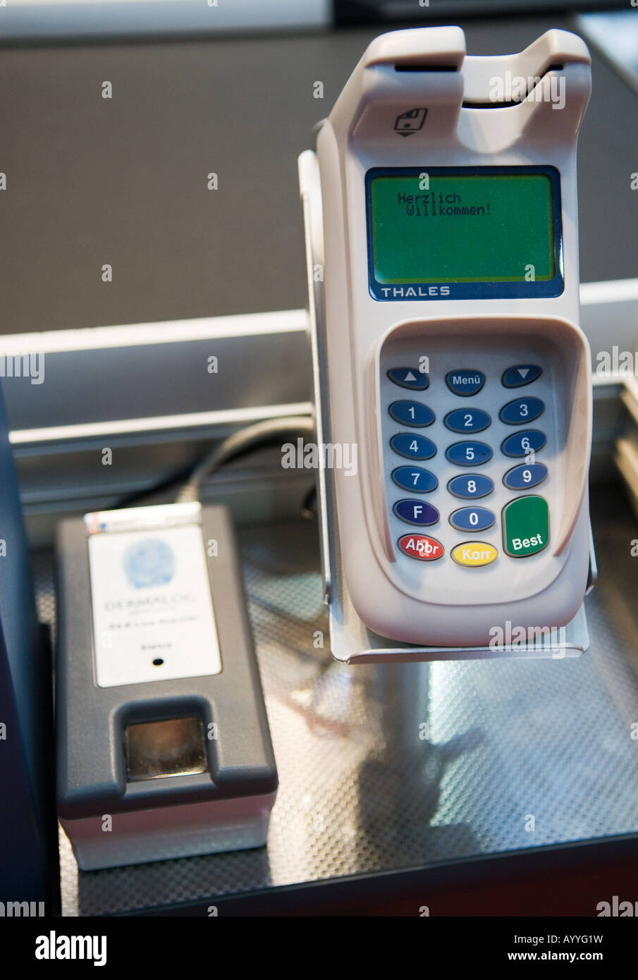 Thales card reader and fingerprint scanner Stock Photo - Alamy