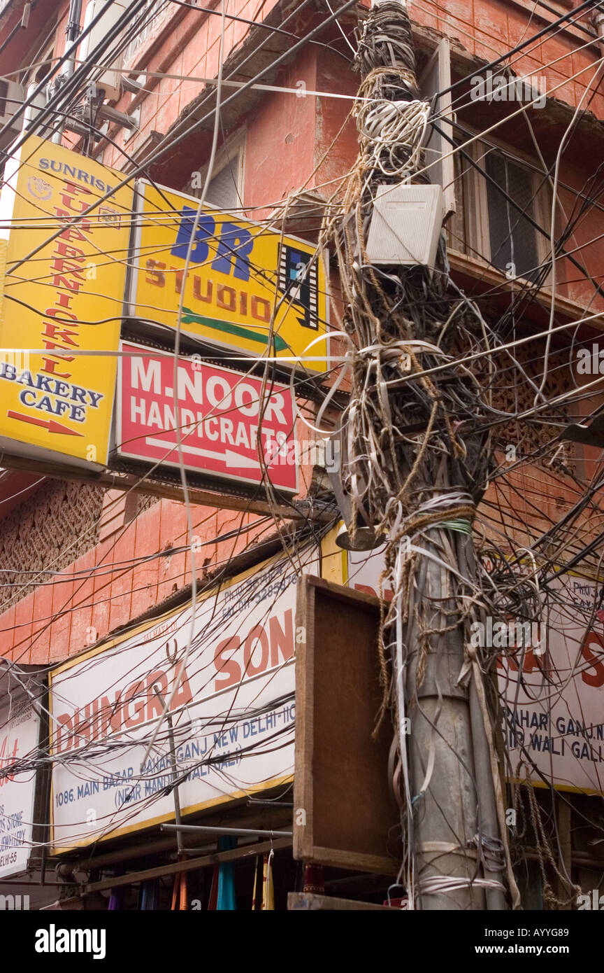 Electric wire chaos in Shimla Himachal Pradesh India Stock Photo - Alamy
