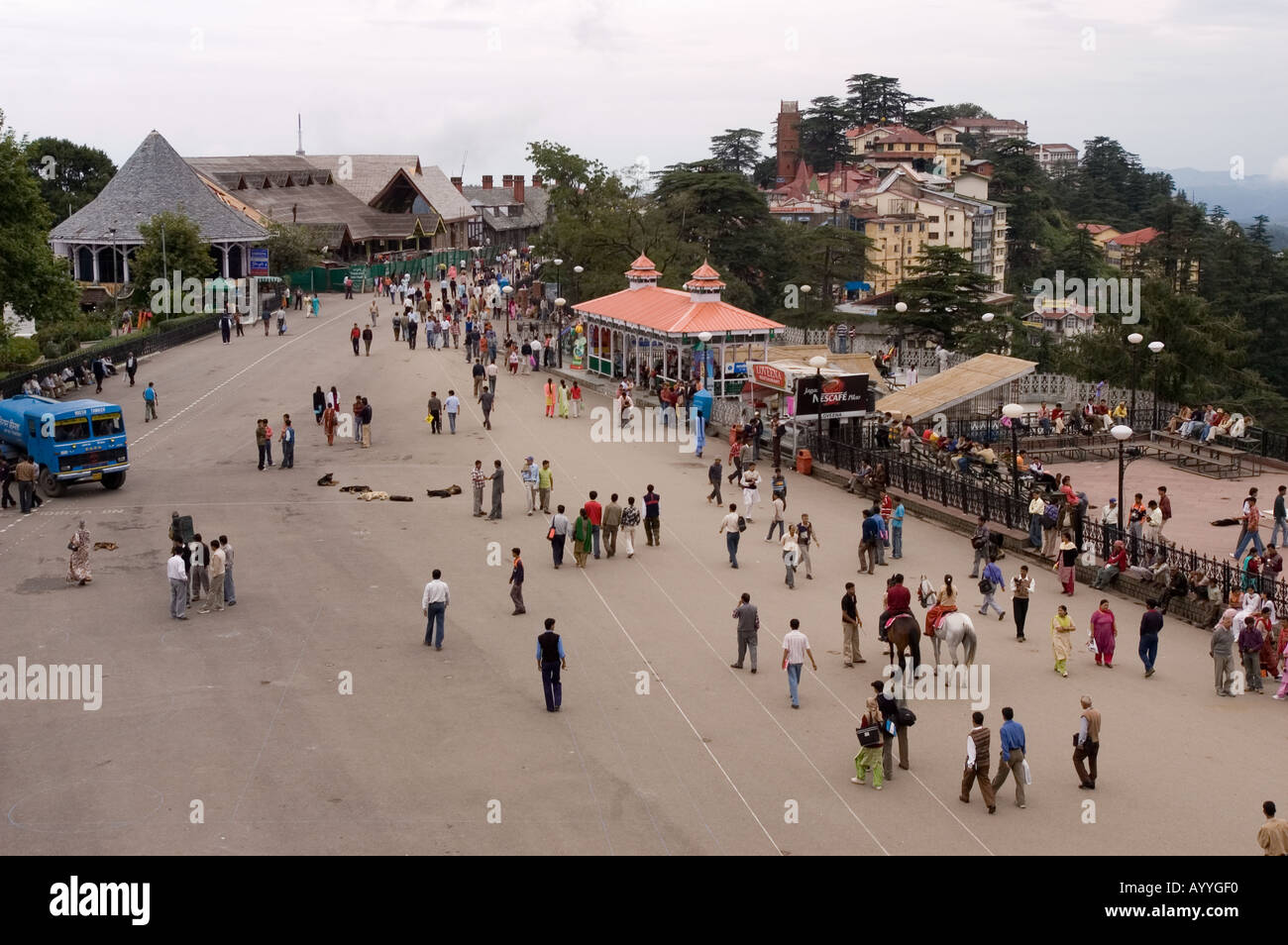 Scandal Point square from above Shimla Himachal Pradesh India Stock ...