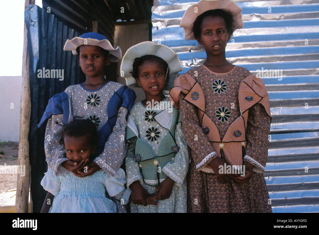 Four Somali sisters dressed up in western clothes in Hargeisa ...
