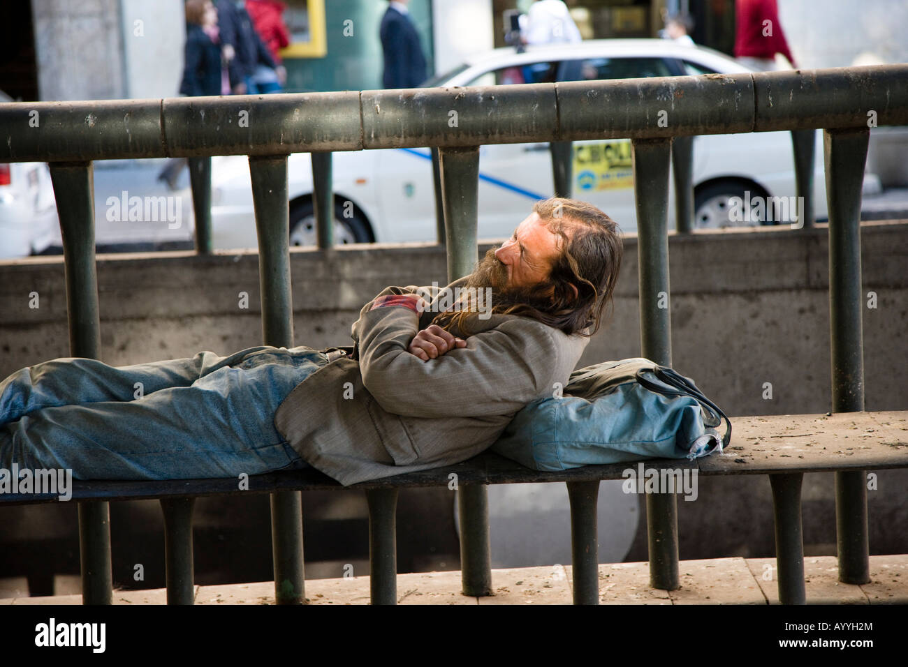 Homeless tramp down out hi-res stock photography and images - Alamy