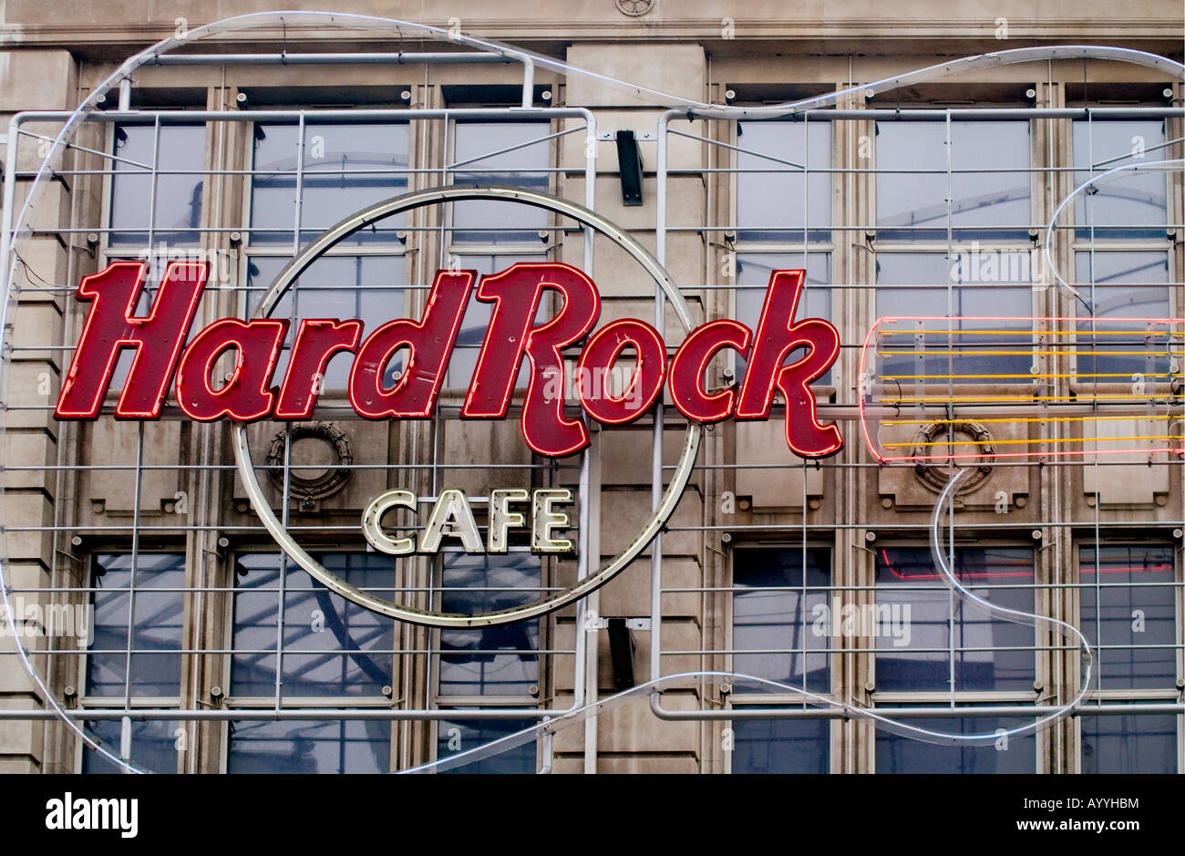 Hard Rock Cafe Sign, The Printworks, Manchester Stock Photo - Alamy
