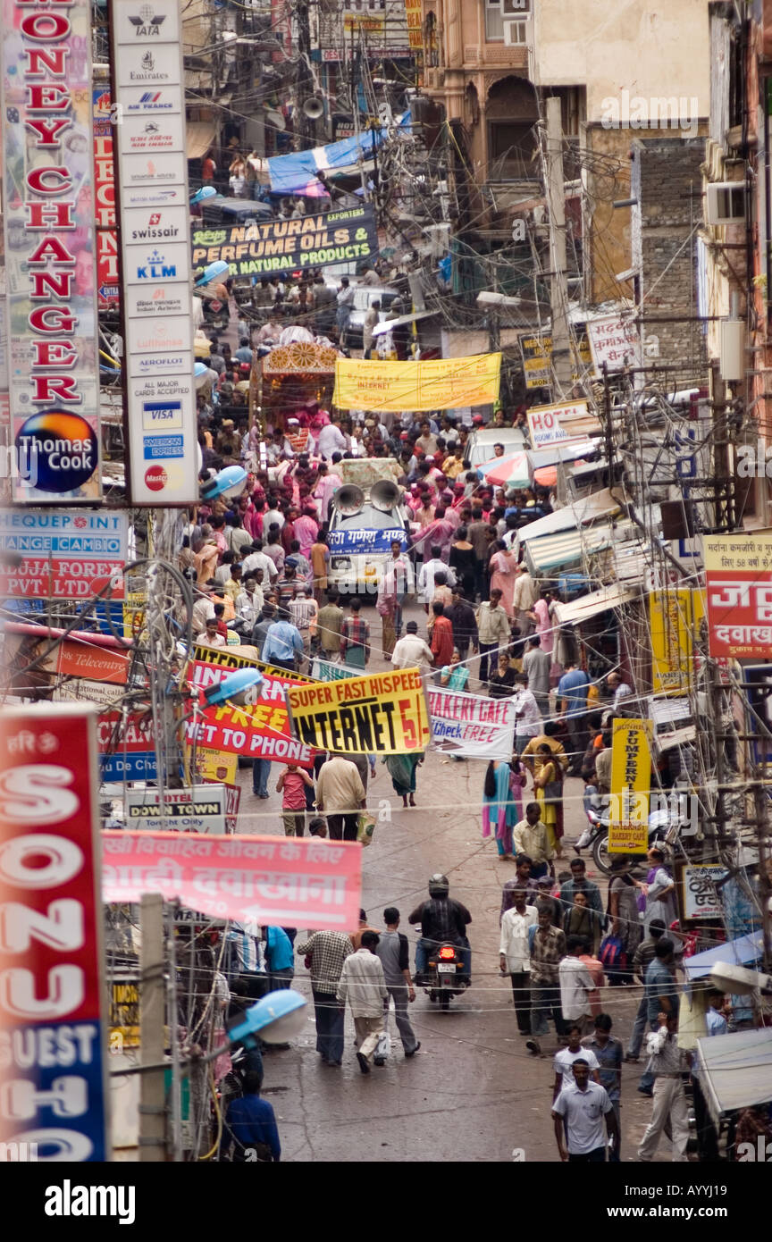 Busy tourist street of Paharganj, New Delhi, India Stock Photo - Alamy
