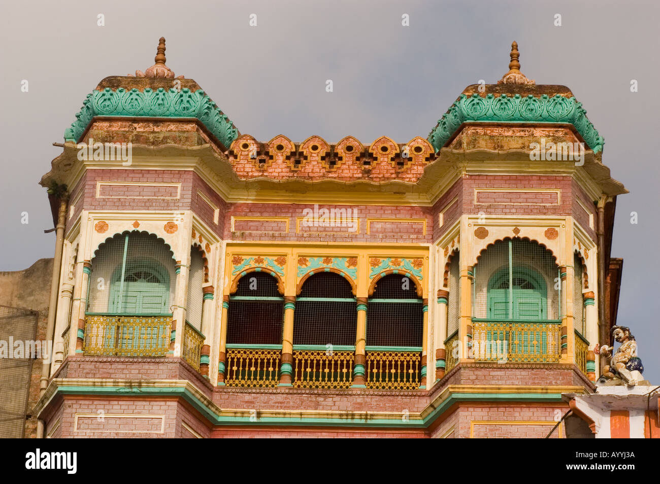 Ganges holy Hindu river and ghat buildings Varanasi Uttar Pradesh India ...