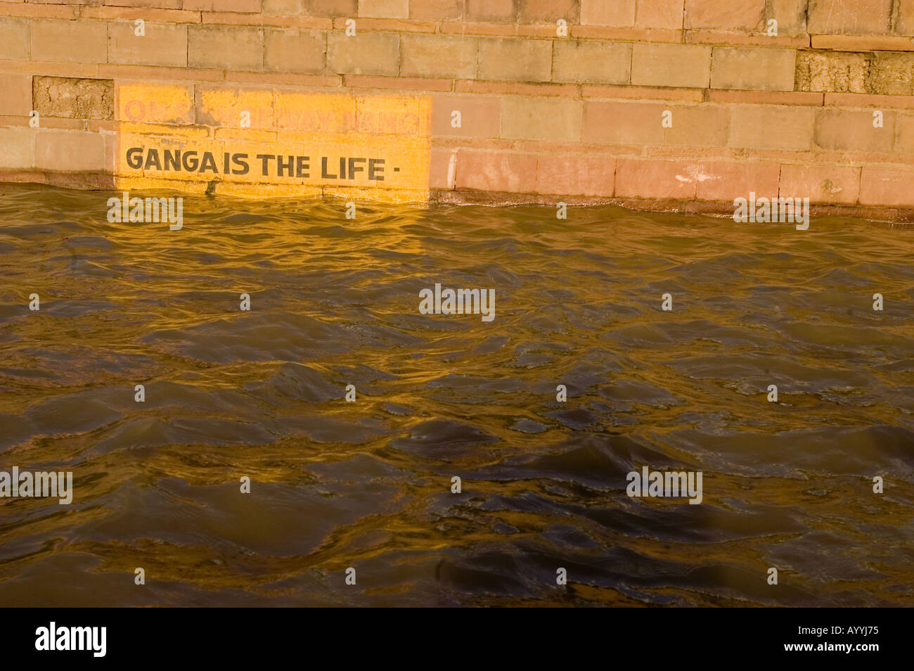 Ganga is the Life sign at ghat on the bank of Ganges River at sunrise ...