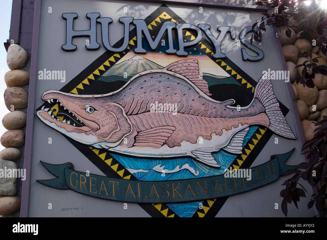 Signage for the Great Alaskan Ale House Stock Photo - Alamy