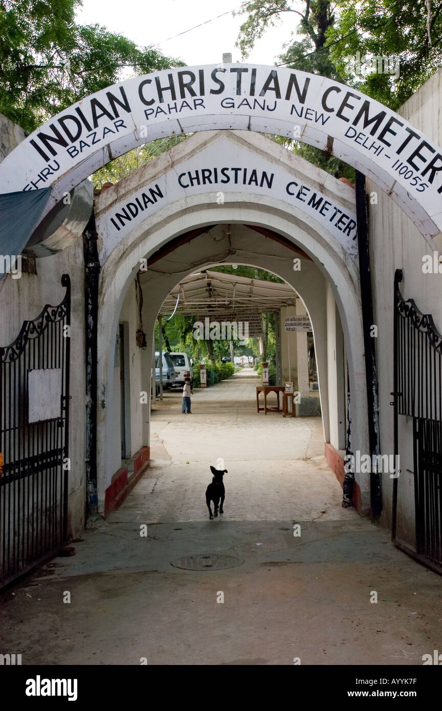 Entrance gate to Indian Christian Cemetery Nehru Bazar Paharganj New ...