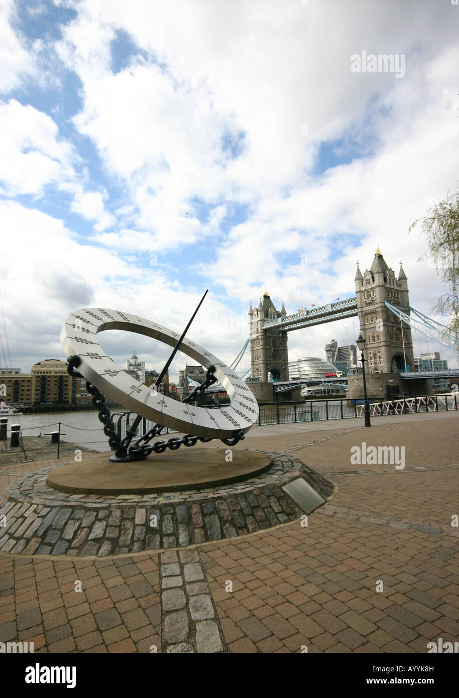 London Bridge, London, England with sundial in for ground Stock Photo ...