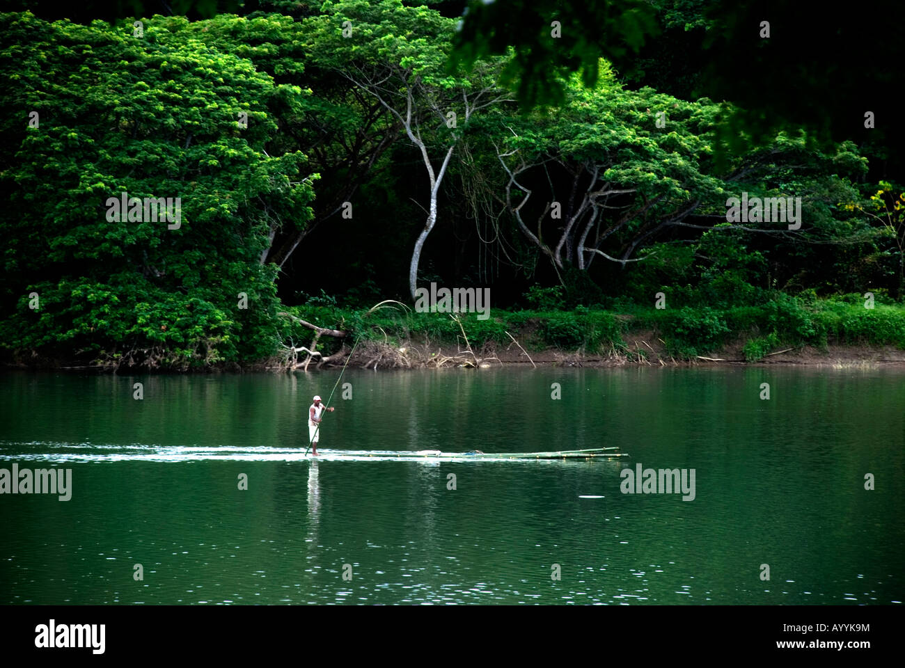 Sigatoka river billi billi bili bili boat raft scene rural rustic craft ...