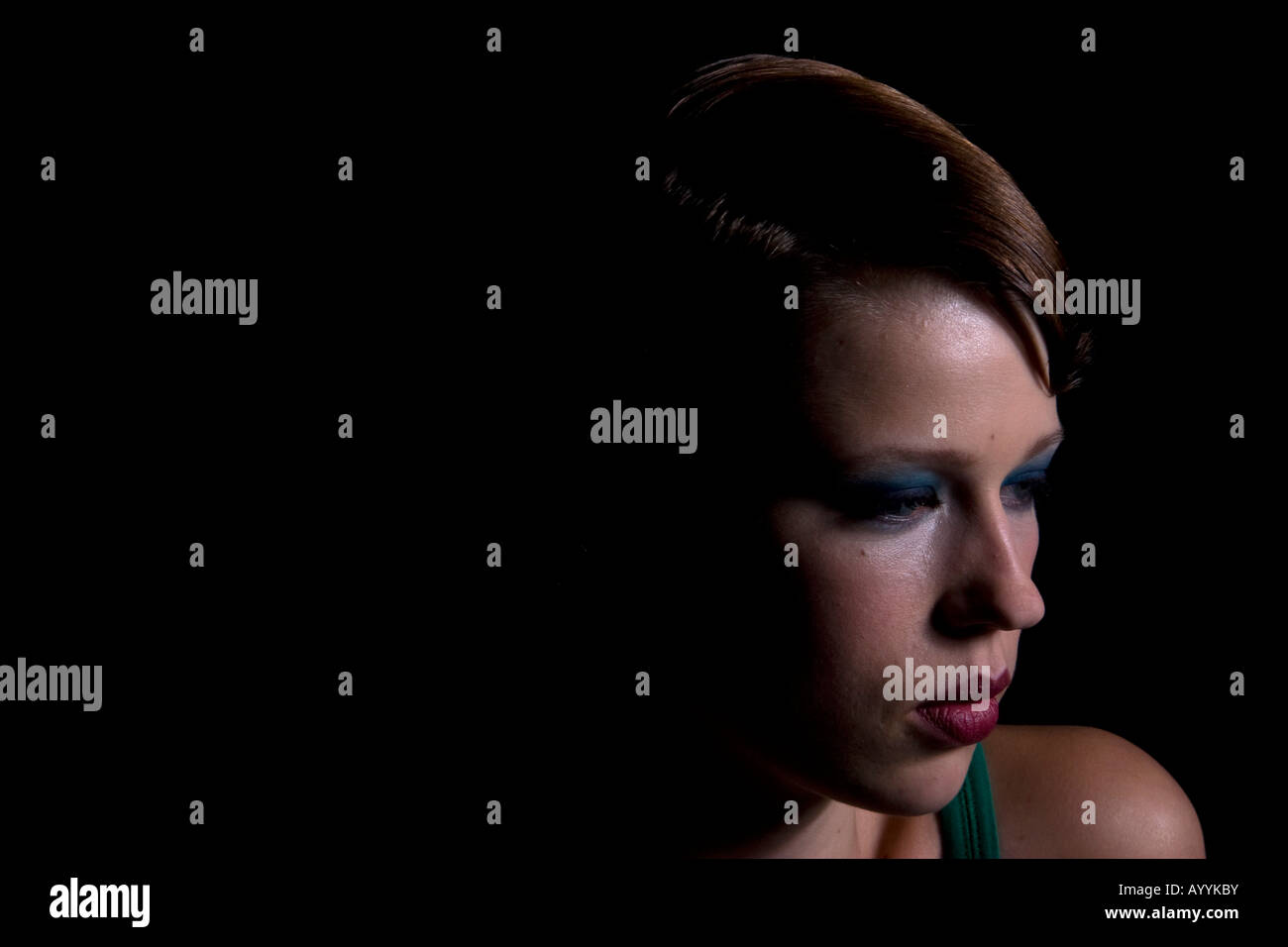 girl against a black background Stock Photo - Alamy