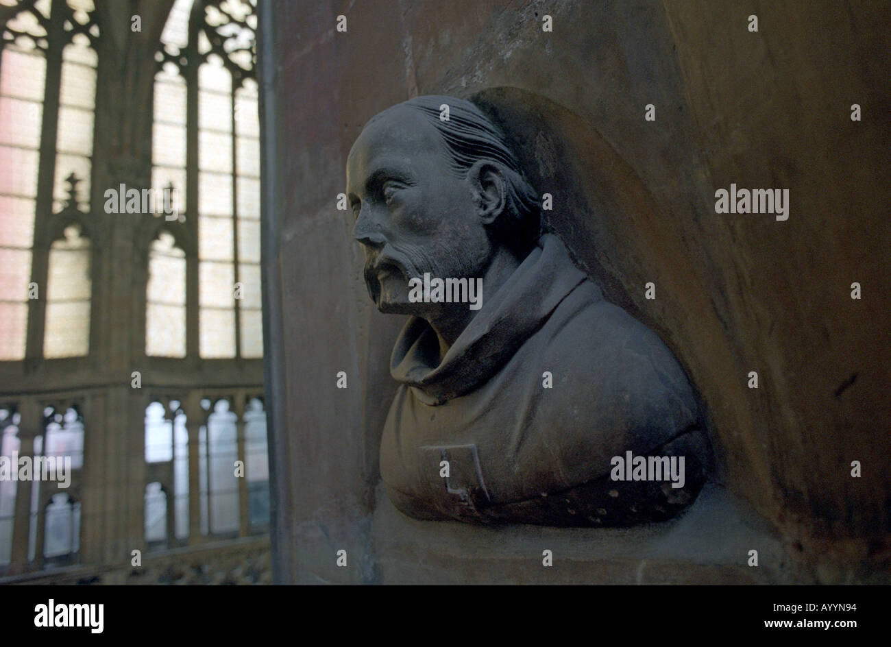 Petr Parler statue st. Vitus cathedral prague Czech Republic Stock ...