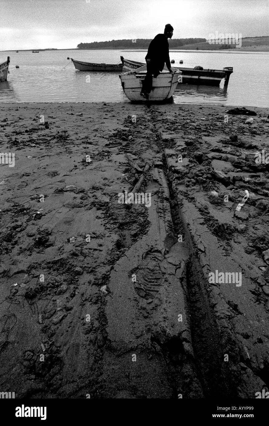 One fishing boat Black and White Stock Photos & Images - Alamy