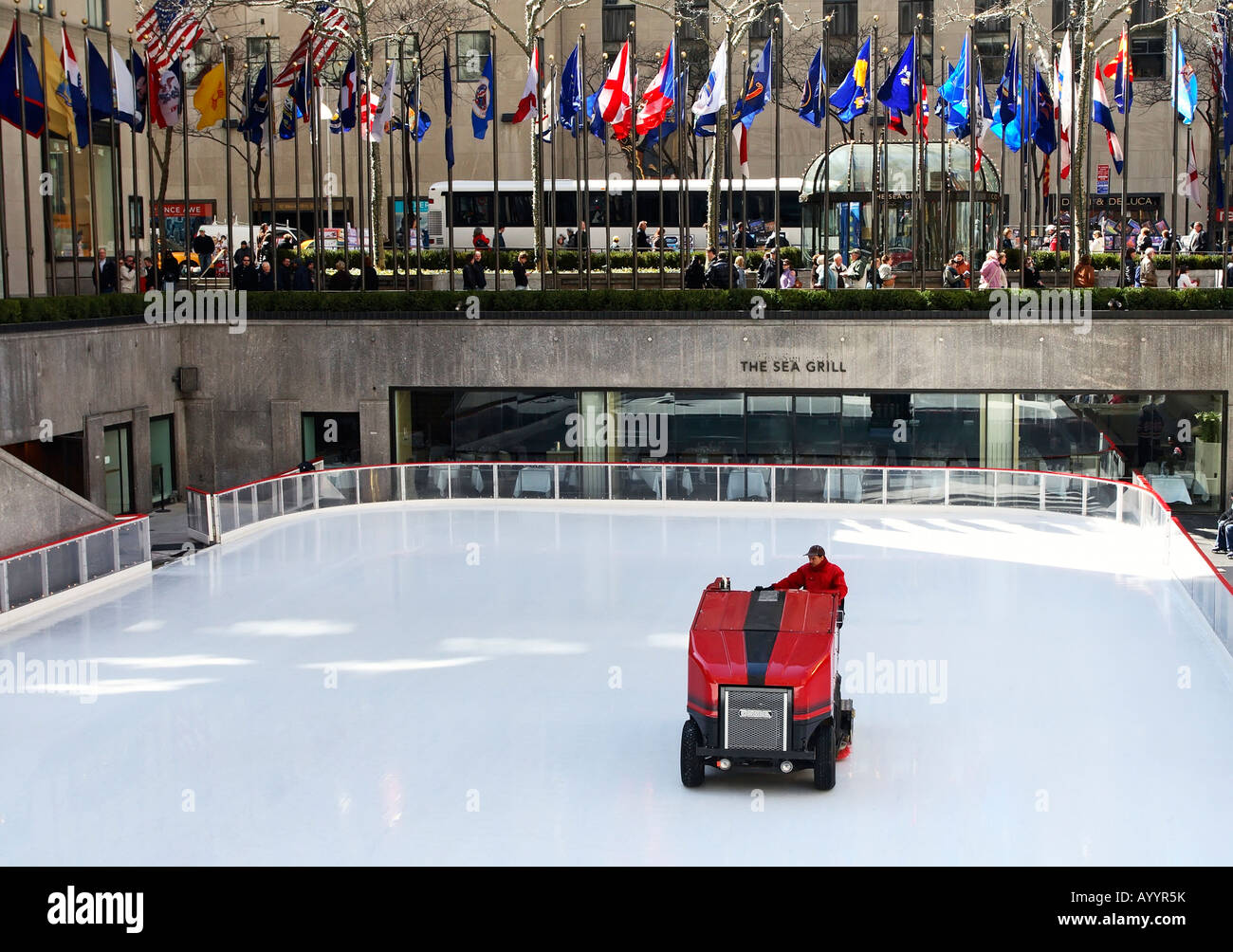 Ice resurfacer at Rockefeller Plaza skating rink, NYC Stock Photo - Alamy