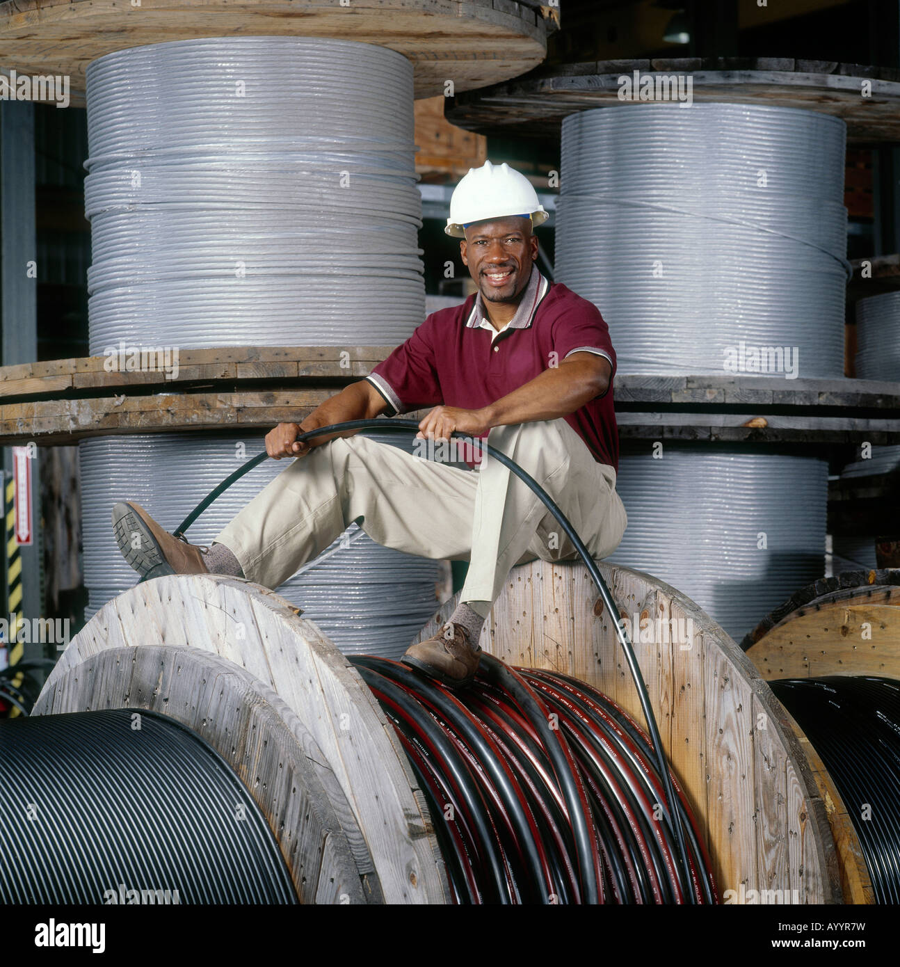 Electrical cable on spools hi-res stock photography and images - Alamy
