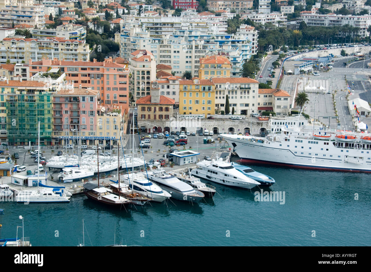 a view of Port of Nice from hilltop Stock Photo - Alamy
