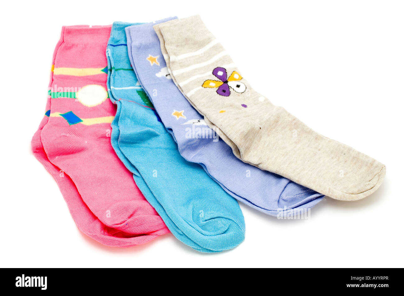 object on white clothing sock Stock Photo - Alamy